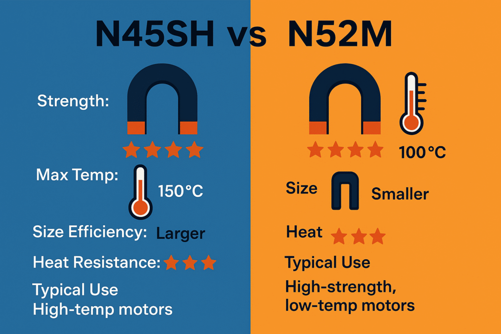 N45SH vs N52M: Choosing the Right NdFeB Magnet for High-Temperature ...